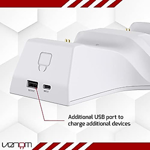 Venom Twin Charging Dock with 2 x Rechargeable Battery Packs - White