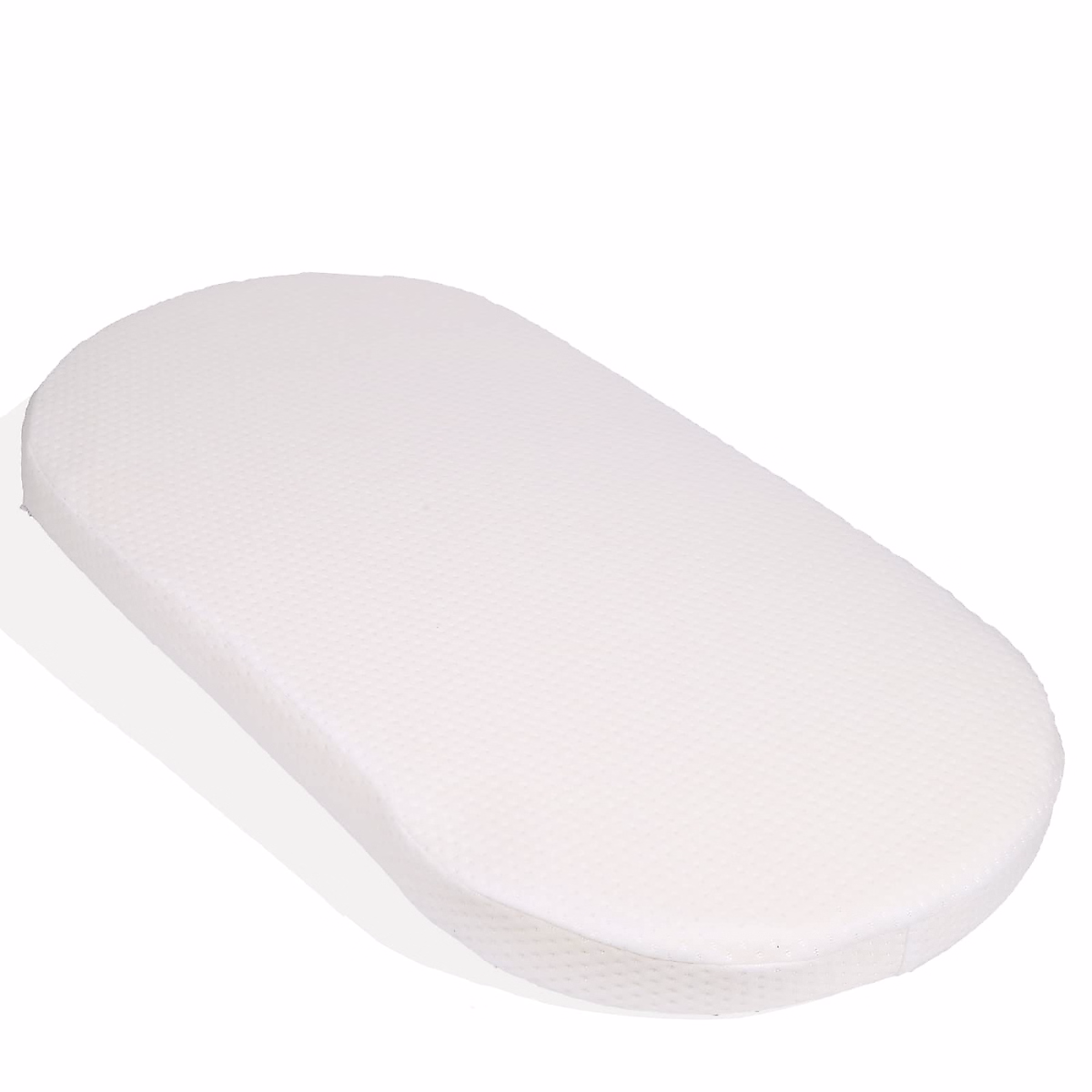 Mecc ecoh Like New Bassinet Mattress, Waterproof Oval Baby Bassinet Mattress, 100% Breathable Soft Cover, Hypoallergenic, Non-Toxic, Safer, Hypoallergenic, for Moses Basket, 15" x 30" x 2" White
