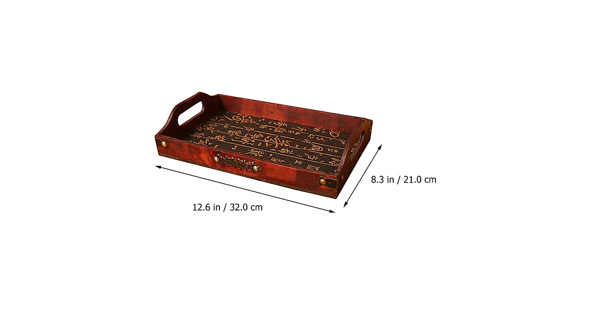 VOSAREA Chinese Style Wooden Snack Serving Tray