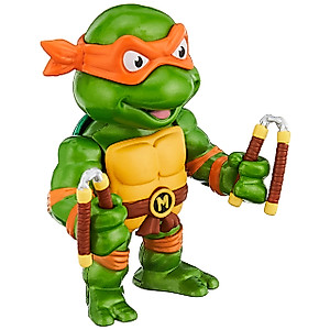 Jada Toys Teenage Mutant Ninja Turtles 4 Michelangelo Die-cast Figure, Toys for Kids and Adults, Orange, 31848