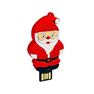 ZJR 64GB USB Flash Drives Cute Thumb Drive Christmas Santa Cartoon Memory Stick with Keychain New Year Gifts Pen Drive for Xmas Friends Family