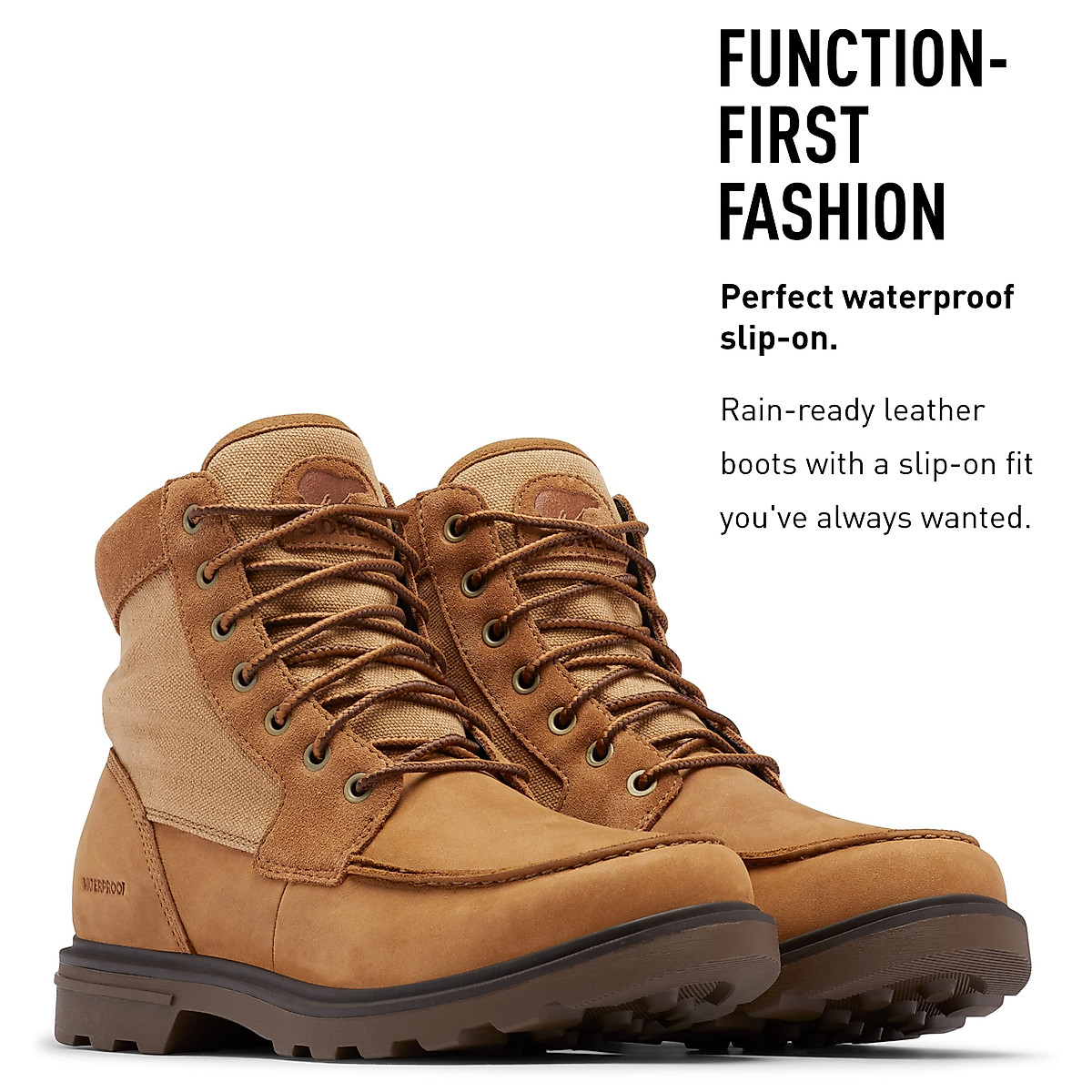 Sorel Men's Carson Moc Waterproof Boot - Camel Brown, Umber - Size 10.5