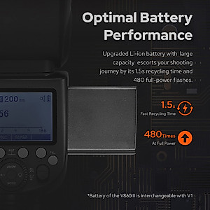 Godox V860III-S Camera Flash Light Wireless TTL Speedlite Modeling Light Transmitter/Receiver Manual/Auto Flash GN60 1/8000s HSS Built-in 2.4G Wireless X System Replacement for Sony Cameras