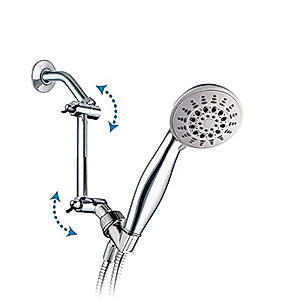 TRUSTMI 4 Inch Brass Shower Arm Shower Head Combo Adjustable Height Arm Mount,Chrome