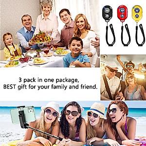 Wireless Remote Shutter for Cellphones and Tablets (3 Pack), AOQIYUE Bluetooth Remote for iPhone/Android Camera Control, Selfie Clicker for Photos and Videos - Wrist Strap Included