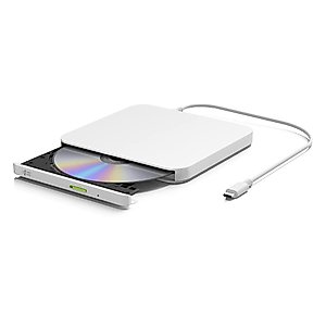Hitachi LG External CD/DVD Drive | Portable Player Burner for Laptop, PC, Smartphone | USB Type-C | Multi OS (Window, Mac, Android, Fire) (White)