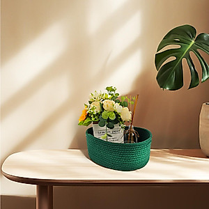 Storage Baskets, Basket Organizer And Shelf Basket, Toy Basket, Small Basket With Handle, Open Storage Box, Green 13x8.66x5.11 Inches（3PCS）