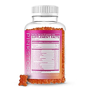 Pink Stork Total Prenatal Vitamin Gummies: Folic Acid, Vitamin D, B6 & More - Gummy Prenatal Vitamins for Women - Pregnancy Must Haves, Morning Sickness Relief, Women-Owned, 60 Raspberry Gummies