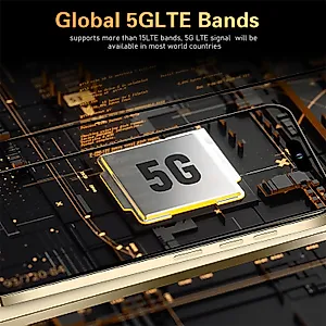 xixaomiro i14Pro 2023 Unlocked 5G Android Cell Phone 8GB + 512GB 1TB Expandable 6.7 "FHD 90Hz Display Screen 6800mAh Battery Mobile Phone 13 MP/48MP Camera Dual Sim Card (Golden)