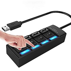 4 Port Smart Charging hub with Switch on/Off Feature per Port