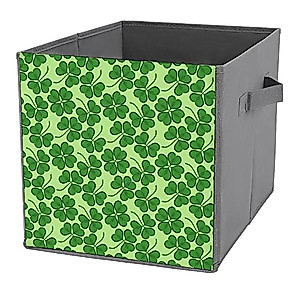 Lucky Clover Collapsible Storage Bins Basics Folding Fabric Storage Cubes Organizer Boxes with Handles