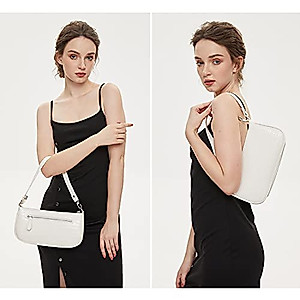 Shoulder Bag White Purse Y2k Purses Classic Crocodile Pattern Clutch Purses with Zipper 90s Trendy Tote Handbags for women