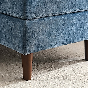 LCH 80” Convertible Sectional Couch, Practical 3 Seats L-Shape Sofa with Removable Cushions and Pocket, Rubber Wood Legs, Suitable for Apartment,Living Room and Office,Navy Chenille