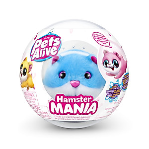 Pets Alive Hamstermania (Blue) by ZURU Hamster, Electronic Pet, 20+ Sounds Interactive, Hamster Ball Toy for Girls and Children