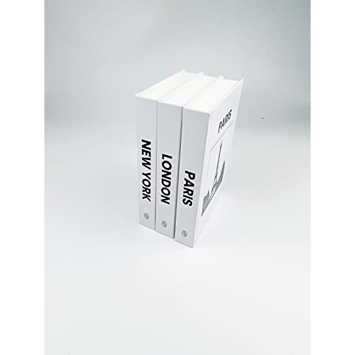 RG Custom Works - Decorative Books - (3 Piece Set) - Timeless, Minimalist, Sleek Design - Paris/London/New York Set - Blank Pages