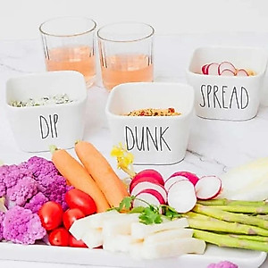 Rae Dunn 5-Piece Stoneware Serving Set for Dip, Spread and Dunk