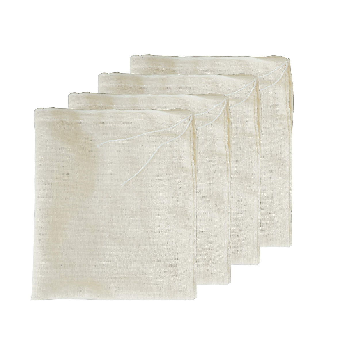 Cheesecloth Bags for Straining,Reusable Cold Brew Coffee Cheese Cloths Strainer,Large Nut Milk Tea Juice Bag,100% Natural Cotton Fine Mesh Filter Bags(Large,4 Pack)