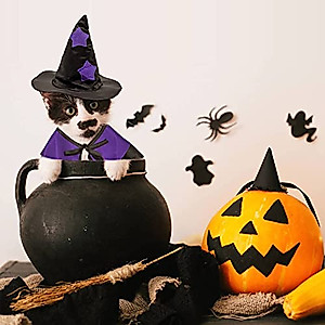 Chichome Cat Halloween Costumes Halloween Pet Wizard Costume for Small Dog Cat Dog Cat Wizard Costume for Cosplay Halloween Party Halloween Christmas Pet Costume Gift for Small Dogs Cats