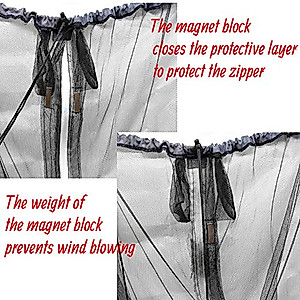 ALWOA Patio Umbrella Netting,Polyester Mesh Screen with Zipper Enclosure - Patio Umbrella Netting for Porch Canopy Set Screen House Works Outdoor Garden Umbrella Table Parasol Cover