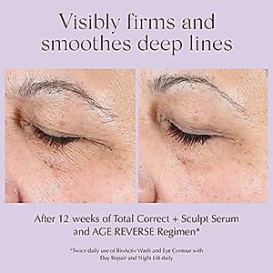 EXUVIANCE AGE REVERSE Total Correct + Sculpt Hydrating Antiaging Face Serum with Vitamin C, For fine lines and wrinkles, 1 fl. oz.