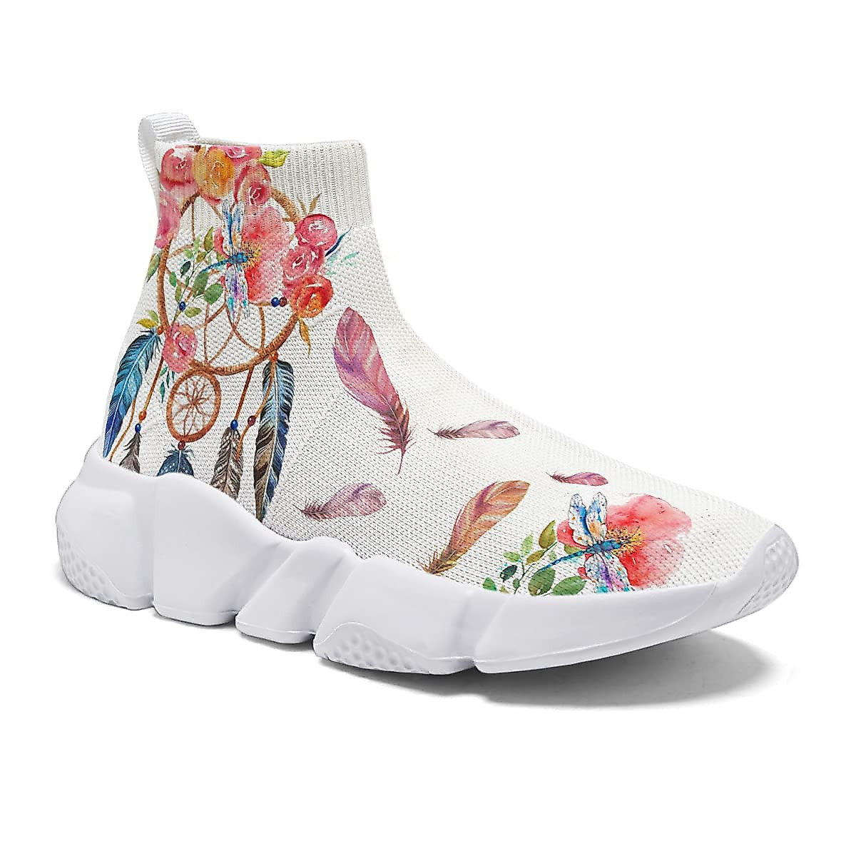 Hetios Womens Painted Sneakers - Walking Shoes Running Shoes Mesh Workout Casual Sock Shoes 6