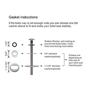 Hibbent 6 Pack Universal Toilet Seat Hinges Screw, Toilet Seat Hinges Blind Hole fixings Expanding Rubber Top Fix Nuts Screws for Top Mounting Toilet Seat Hinges-3 Pairs (with One Expandable Ball)