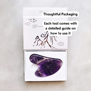 Mount Lai Amethyst Gua Sha Facial Tools, Face Sculpting Skin Care Guasha Tool for Face and Body, Self Care Facial Massager to Relieve Muscle Tension and Reduce Puffiness