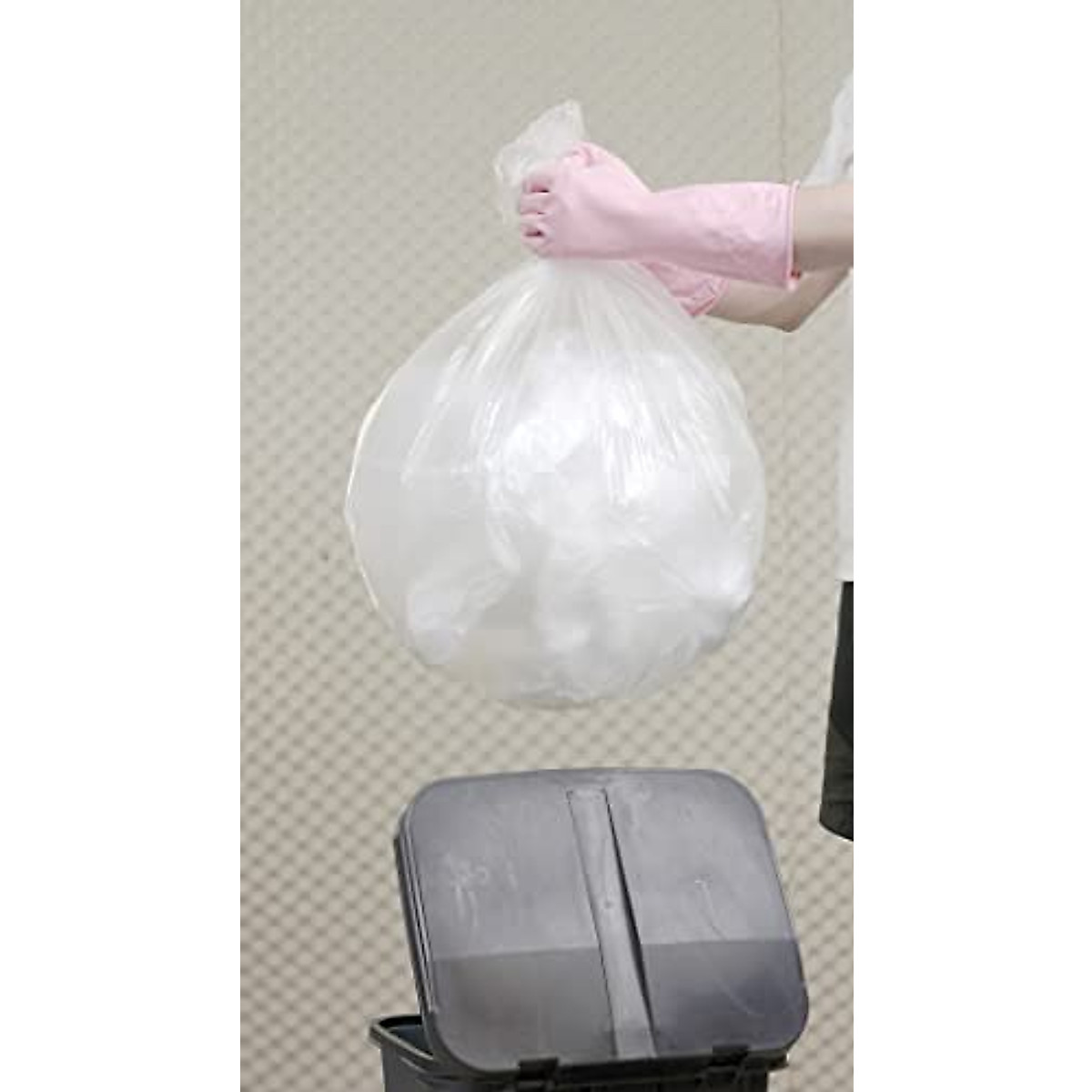 TYPLASTICS 45-48 Gallon Clear Trash Can Liners - 43" x 48" - HD Garbage Bags - Case of 200
