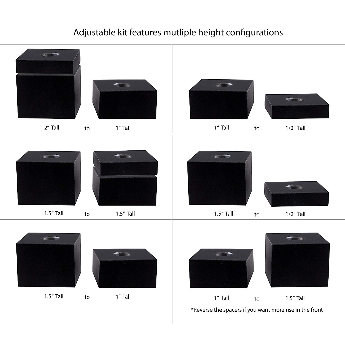Ohio Diesel Parts Front Driver Seat Spacer Lift Recline Kit for Ford Truck F-150 2015+/F-250, F-350 F-450 2017+ Super Duty