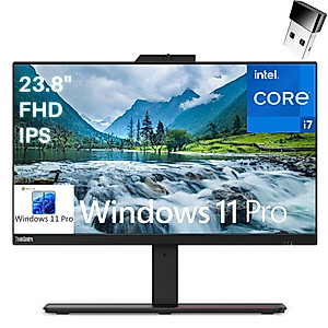 Lenovo ThinkCentre M90a 23.8" FHD AIO Business All-in-One Desktop, Intel Octa-Core i7-10700 up to 4.8GHz, 16GB DDR4 RAM, 1TB PCIe SSD, WiFi Adapter, Ethernet, Windows 11 Pro, BROAG Mouse Pad