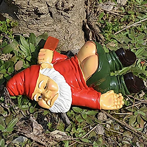 GREBSTK Drunk Gnome Statue Garden Gnome Outdoor Statues Garden Sculpture Decoration Garden Figurine Art