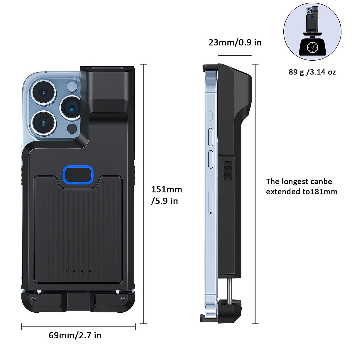2D QR Bluetooth Barcode Scanner, Wireless Adjustable Back Clip Phone Bar Code Scanner for 1D 2D Data Matrix Code Reader, Work with iPhone, Android, iOS for Warehouse Library Book Inventory