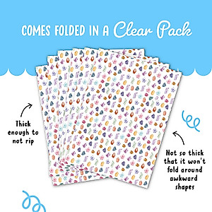 CENTRAL 23 - Crystals Gift Wrap - 6 Wrapping Paper Sheets - Precious Stones on White Background - For Birthdays - Women Girls - Recyclable