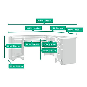Sauder Harbor View Corner Computer Desk, Curado Cherry finish
