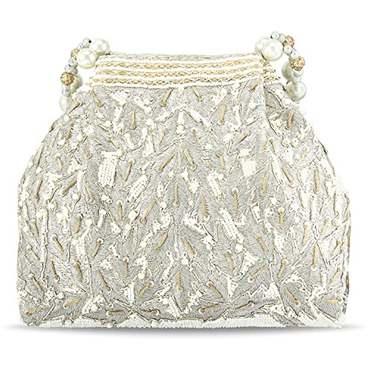 Aheli Potli Bags for Women Evening Bag Clutch Ethnic Bride Purse with Drawstring (P65W)