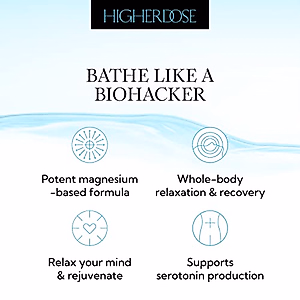 HigherDOSE Serotonin Bath Salt Soak: 32 oz Bath Soak with Magnesium Based Formula, Essential Oils, and Apple Cider Vinegar, Support Your Serotonin Levels and Nourish Your Nervous System