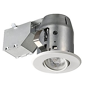 Globe Electric 90679 3" Swivel Round Trim Recessed Lighting Kit, White, Easy Install Push-N-Click Clips, 3.25" Hole Size, Recessed Lights, Dimmable, Ceiling Light, Porch Light, Home Improvement