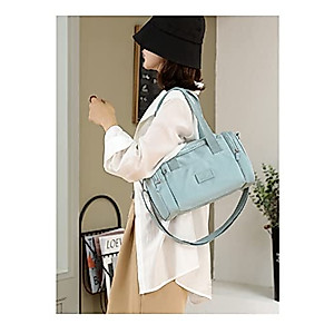 Women's Crossbody Satchel Bag Canvas Tote Bag Small Satchel Bag Round Nylon Purse Shoulder Bag Hobo Bag Chic