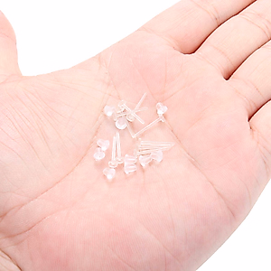 Ruifan 20G Flexible Bioplast Clear PVC Plastic Blank Ear Nose Pin Bone Stud Nickel Free Earrings Piercing Retainers 3mm Flat 10PCS