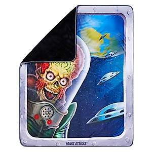 Spirit Halloween Mars Attacks Window Fleece Blanket | Officially Licensed | Home Décor