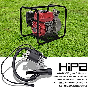 Hipa 30500-ZE1-073 Ignition Coil for Harbor Freight Predator 212cc 6.5HP Go Kart OHV 212cc 60363 68121 69727 68120 94187 96500 96549 Honda GX110 GX120 GX140 GX160 GX200 Lawn Mower