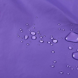 Jingle Bongala Boys Girls Lightweight Breathable Raincoat Waterproof Hooded Rain Jacket Windbreaker Easy to Fold-Purple-140