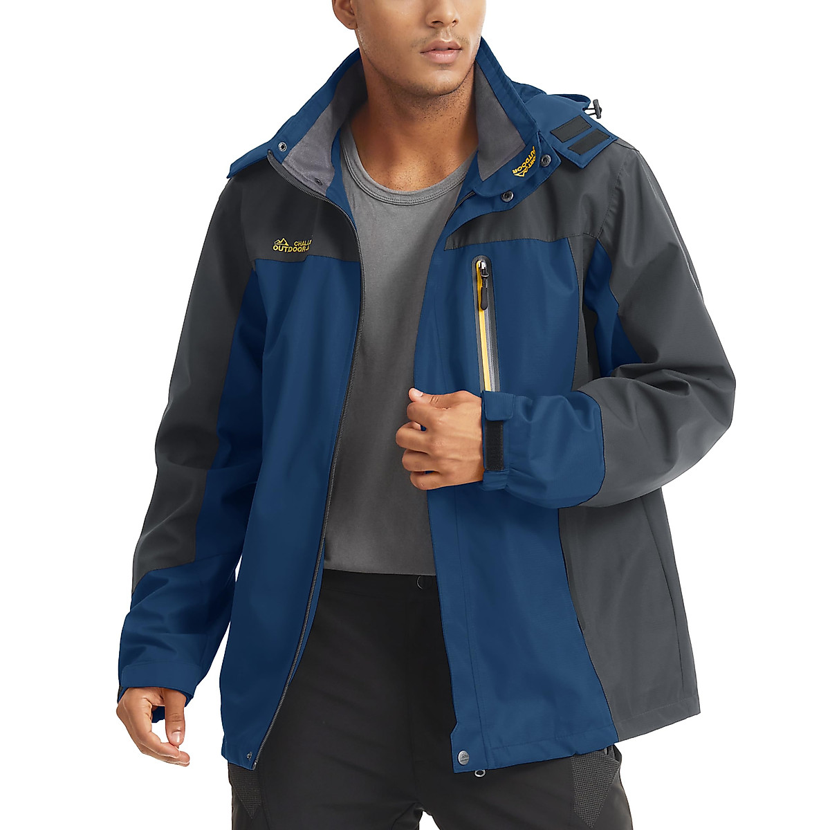 MAGCOMSEN Rain Jacket Mens Windbreaker Jackets Waterproof Jackets Outdoor Rain Coat Sports Breathable Jacket Running Cycling Camping Jacket