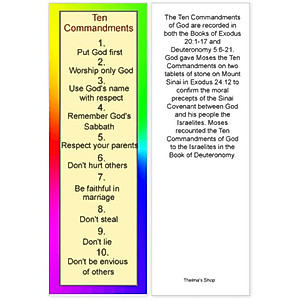 Thelma's Shop Ten Commandments Bookmarks for Kids and Adults Church Gifts Religious (50 Count)