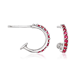 Ross-Simons 1.30 ct. t.w. Ruby and .10 ct. t.w. Diamond Angel Wing Drop Earrings