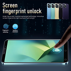 ANGGREK 14 Pro Max Smartphone 5.0 Inch 3G Network 4GB RAM 32GB for Android 10 Mobile Phone 100‑240V Blue (US Plug)