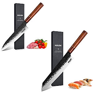 Huusk Japan Chef Knife, 8 Inch Gyuto Knife Professional Japanese Chef Knife 9 Inch Kiritsuke Chef Knife