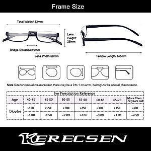 Kerecsen Reading glasses 2 Pair Half Moon Half Frame Readers Spring Hinge Men and Women Glasses (2 Pack Black, 2.00)