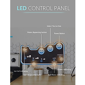 2 in 1 Ice Maker Countertop, 48LBS/24H Automatic Ice Stainless Steel Machine with Water Dispenser, ready in 8 Minutes, with Ice Scoop and 2.6 lb Ice Storage