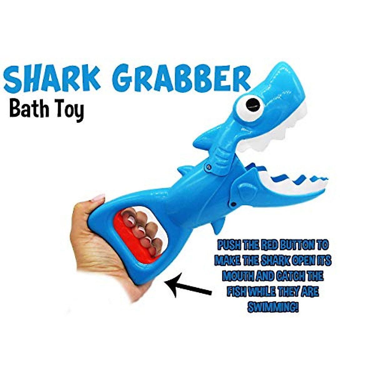 2022 Upgraded Shark Bath Toys Baby Pool Bathtub Toys Shark Grabber with Teeth Biting Action Include 4 Toy Fish Shark Swim Toys Bath Toys No Mold for Kids Boys Girls Toddlers Ages 3 4 5 6 7 8